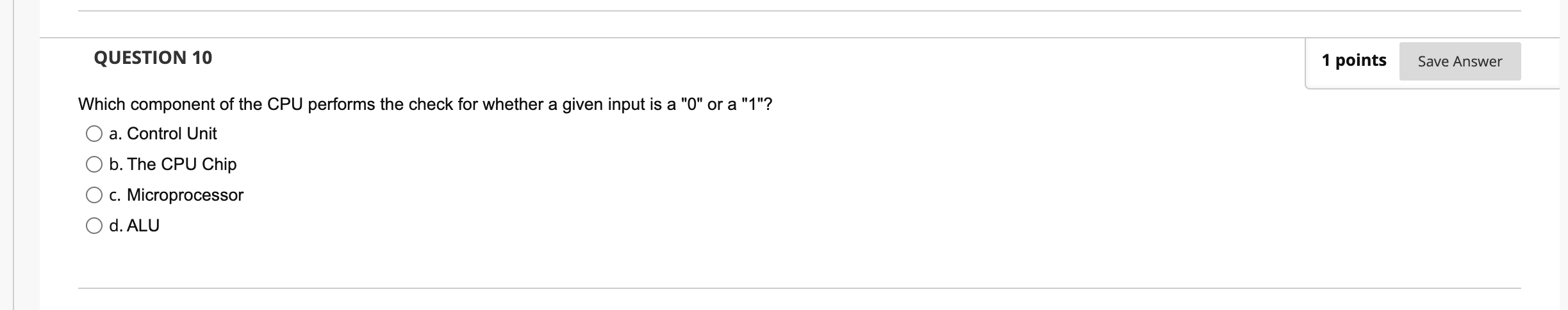 Solved Which component of the CPU performs the check for | Chegg.com