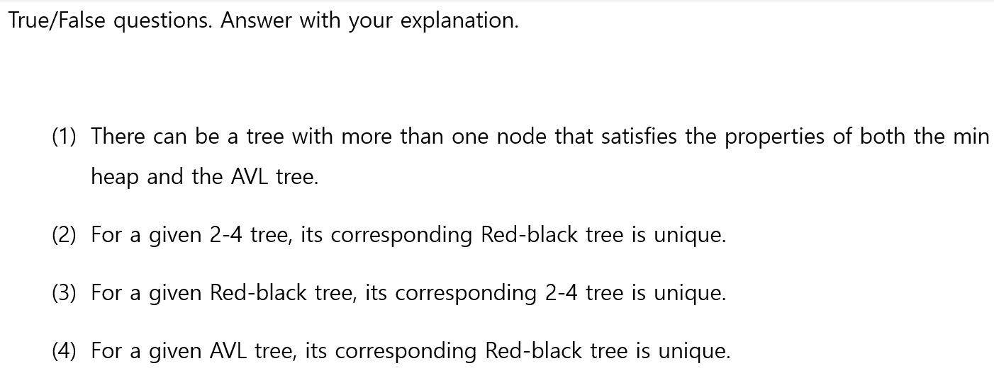 Solved True/False questions. Answer with your explanation. | Chegg.com