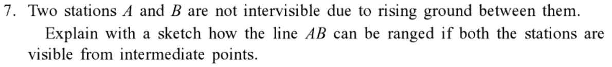 Solved 7. Two stations A and B are not intervisible due to | Chegg.com