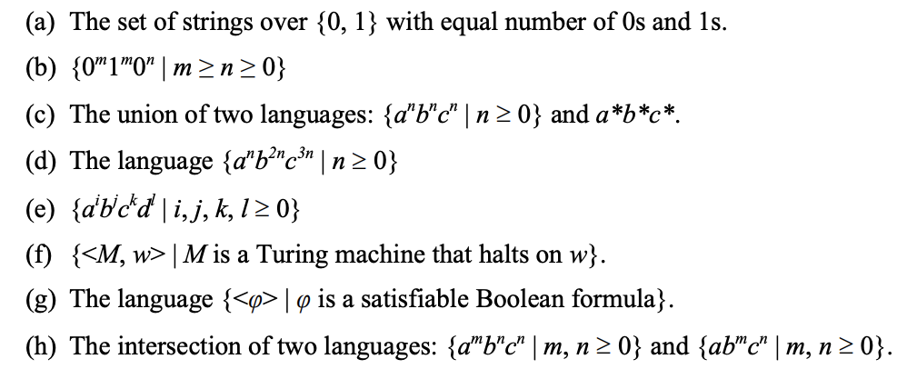 Solved For each of the languages below, indicate smallest | Chegg.com