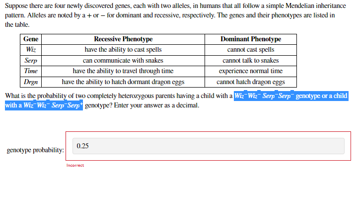 Solved Suppose there are four newly discovered genes, each | Chegg.com