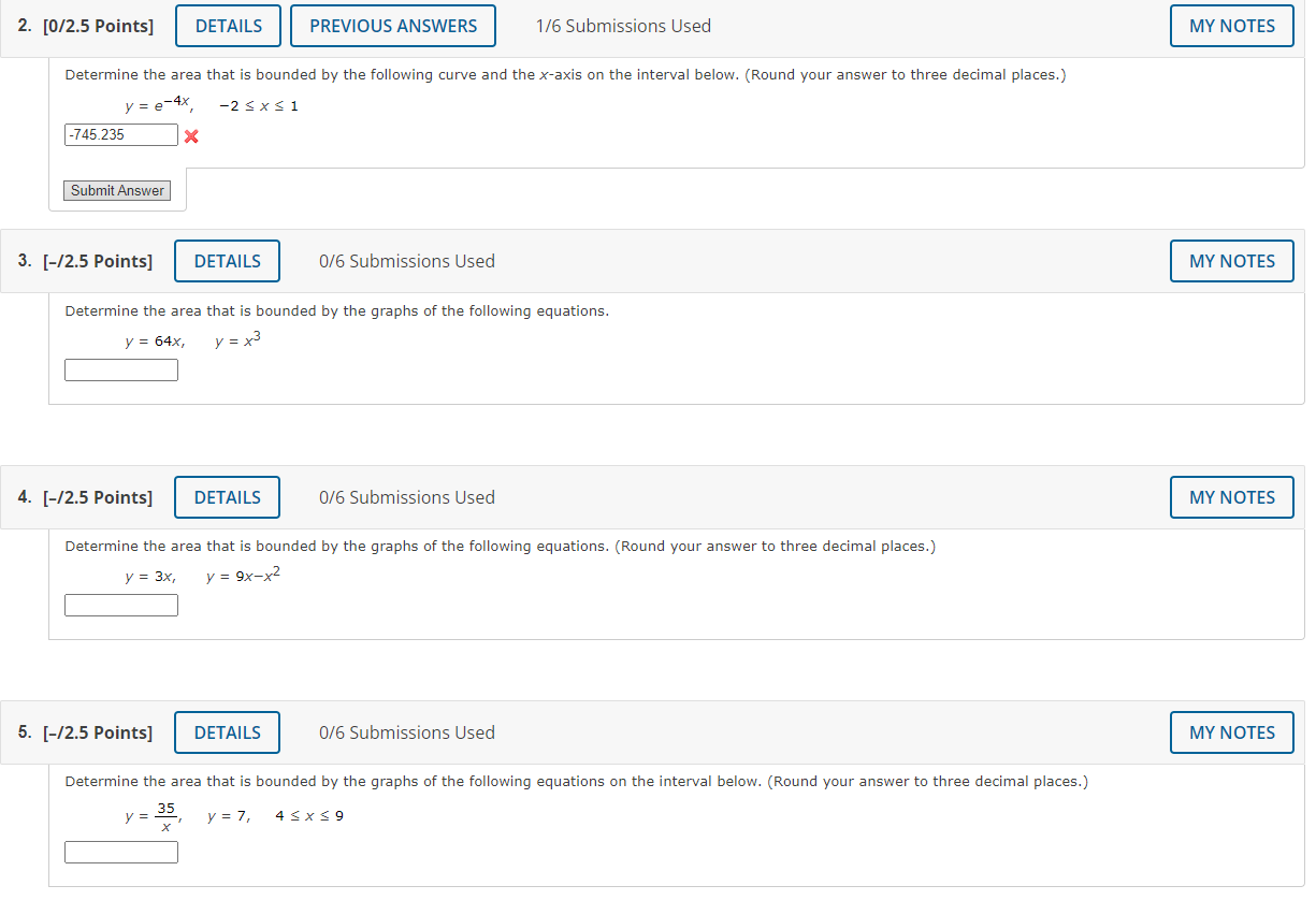 Solved 2. [0/2.5 Points] DETAILS PREVIOUS ANSWERS 1/6 | Chegg.com