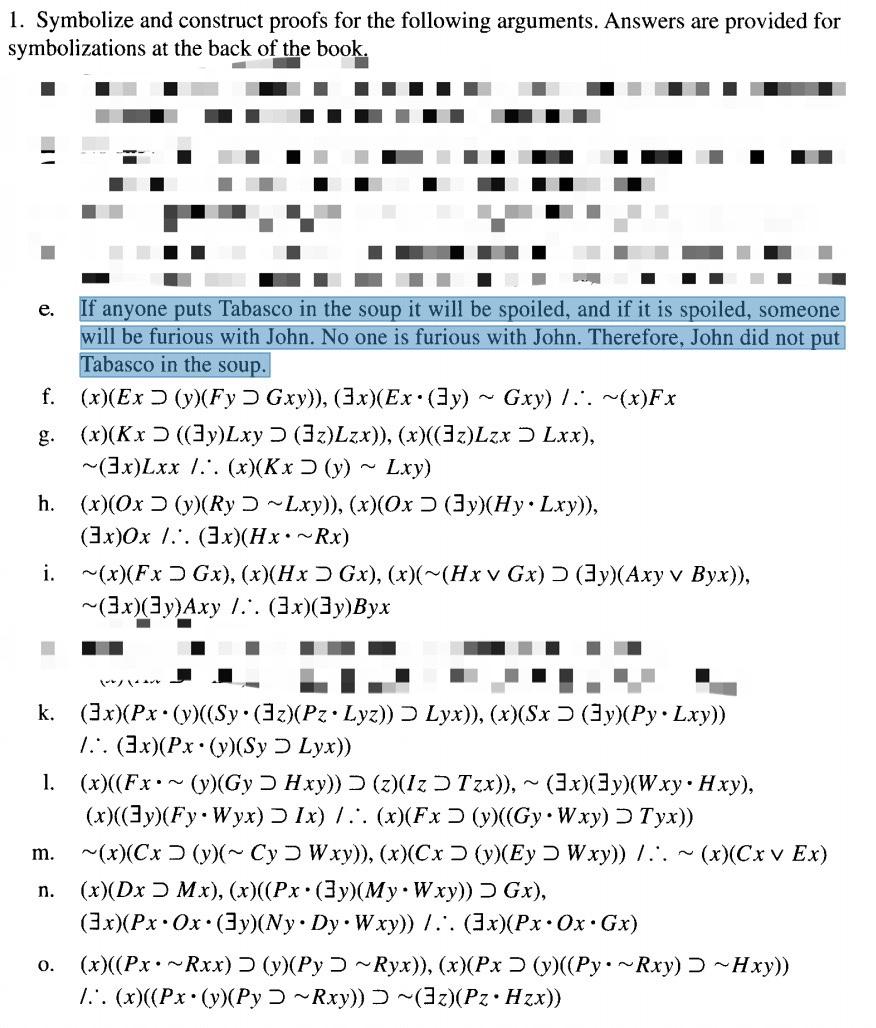 1 Symbolize And Construct Proofs For The Following 