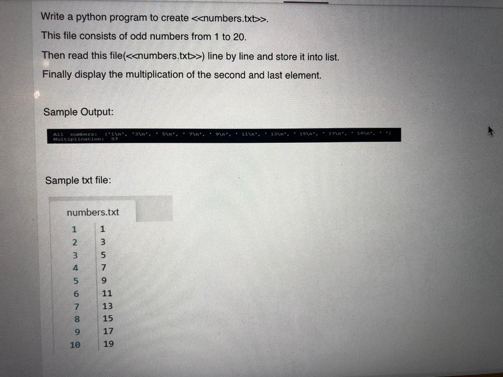 Solved Write a python program to create . This file | Chegg.com