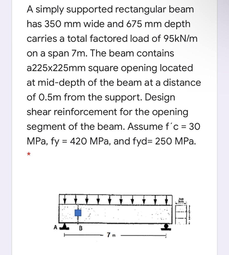 Solved a A simply supported rectangular beam has 350 mm wide | Chegg.com