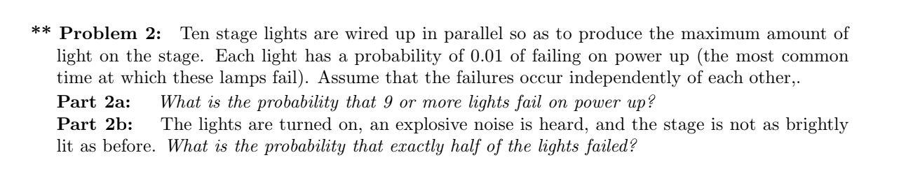 Solved ** Problem 2: Ten stage lights are wired up in | Chegg.com