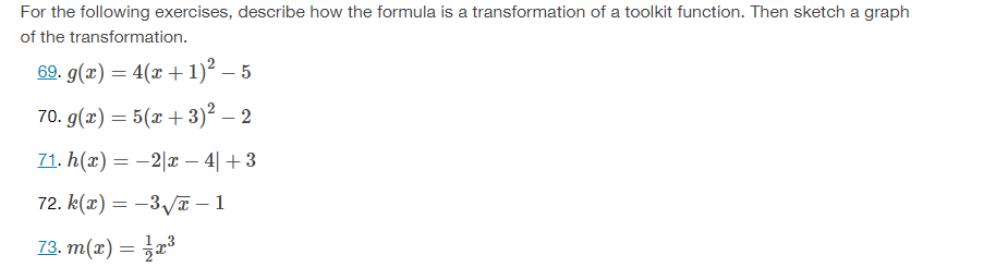 Solved For the following exercises, describe how the formula | Chegg.com