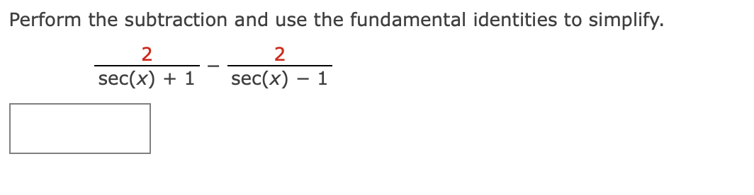 Solved Perform the subtraction and use the fundamental | Chegg.com