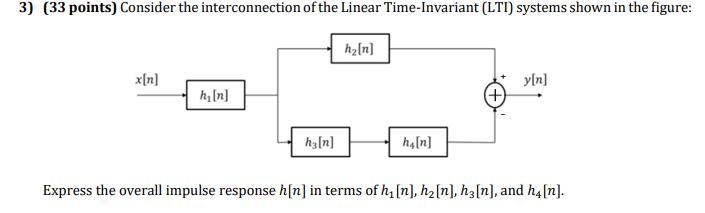 Solved 3) (33 points) Consider the interconnection of the | Chegg.com