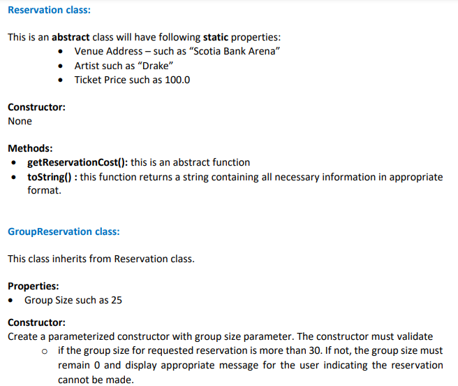Solved This is an abstract class will have following static | Chegg.com