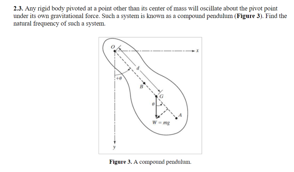 Solved 2.3. Any rigid body pivoted at a point other than its | Chegg.com