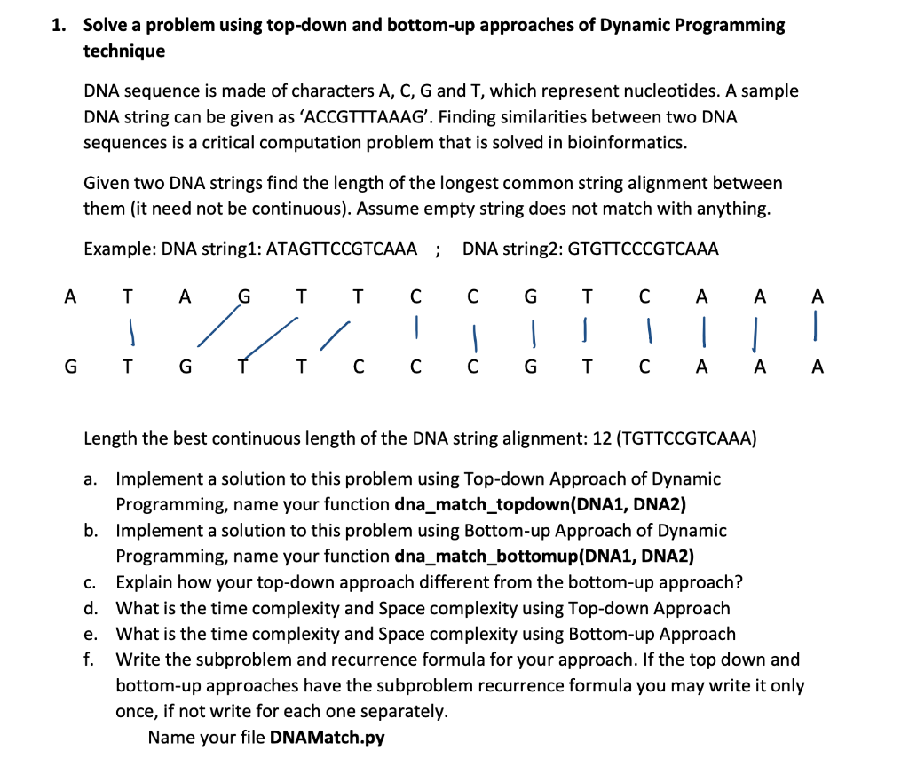 Solved 1. Solve a problem using top-down and bottom-up | Chegg.com