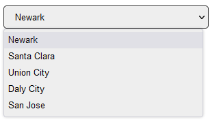 Solved Given a array and implement a dropdown list with | Chegg.com