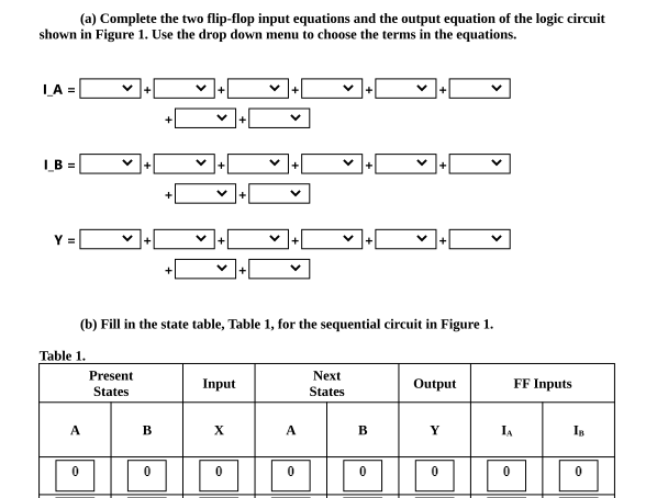 Solved (a) Complete the two flip-flop input equations and | Chegg.com