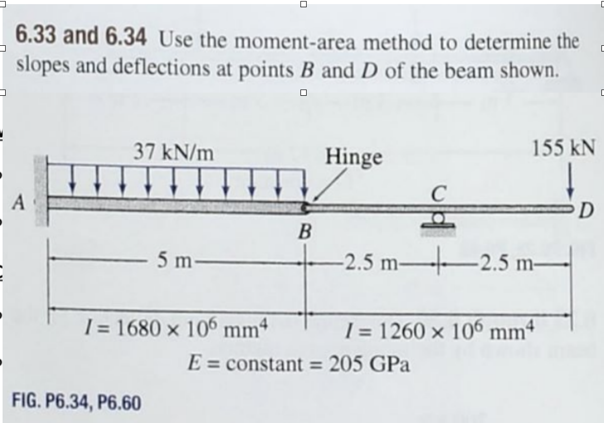 Solved _ 6.33 and 6.34 Use the moment-area method to | Chegg.com