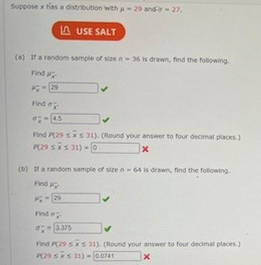 Solved Suppose × ﻿hias a distribution with μ=29 ﻿ans | Chegg.com