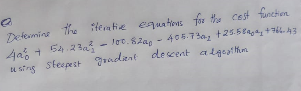 Solved C Determine the the iterative equations for the cost | Chegg.com