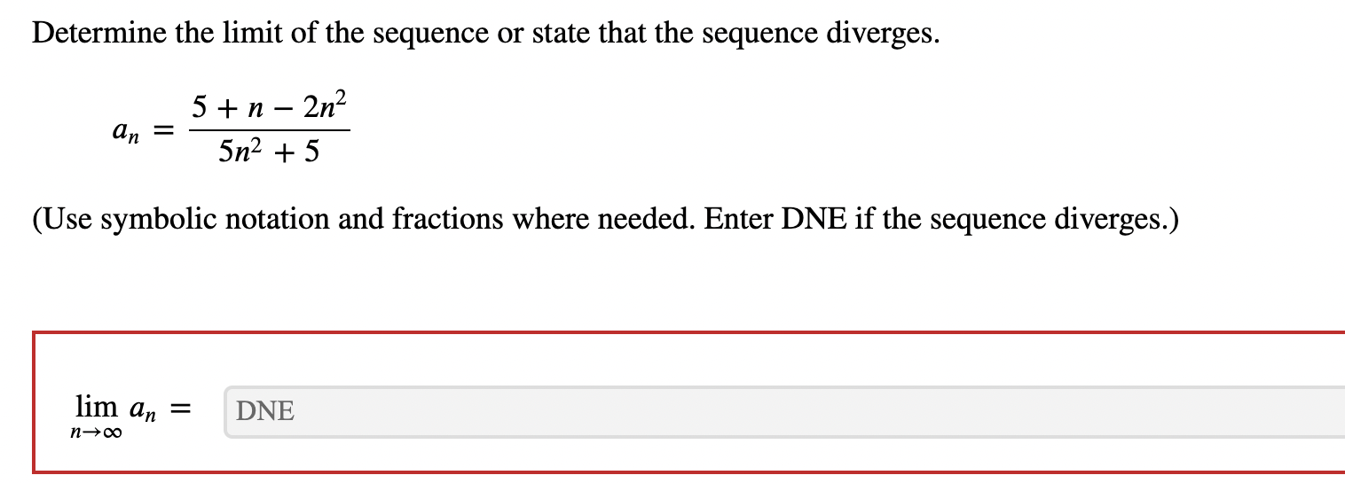Solved Determine the limit of the sequence or state that the | Chegg.com