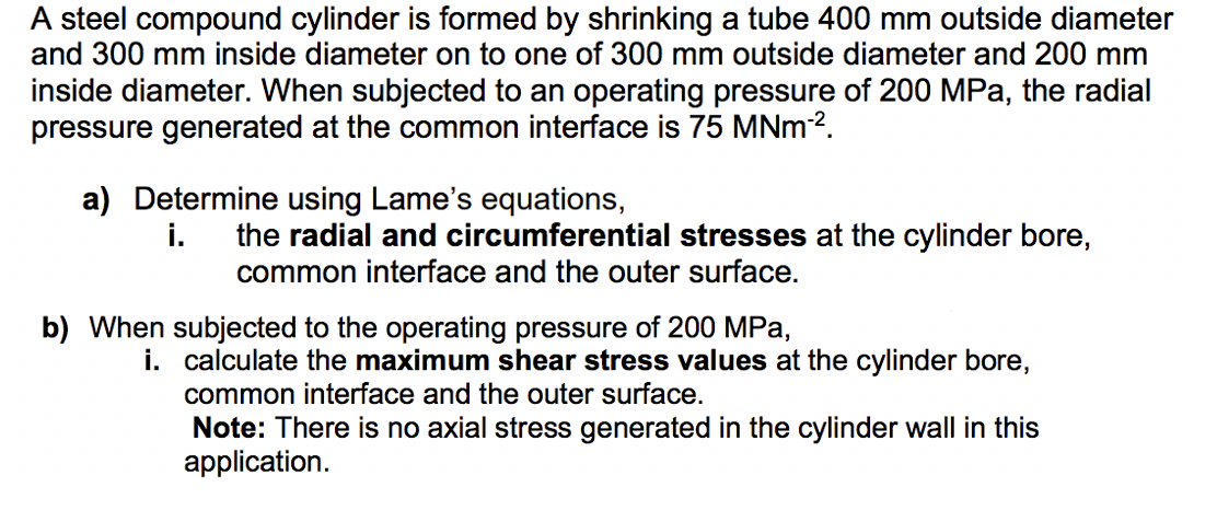 Solved A steel compound cylinder is formed by shrinking a | Chegg.com