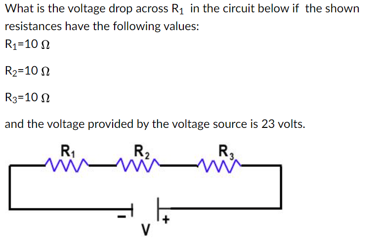 Solved What is the voltage drop across R1 in the circuit | Chegg.com