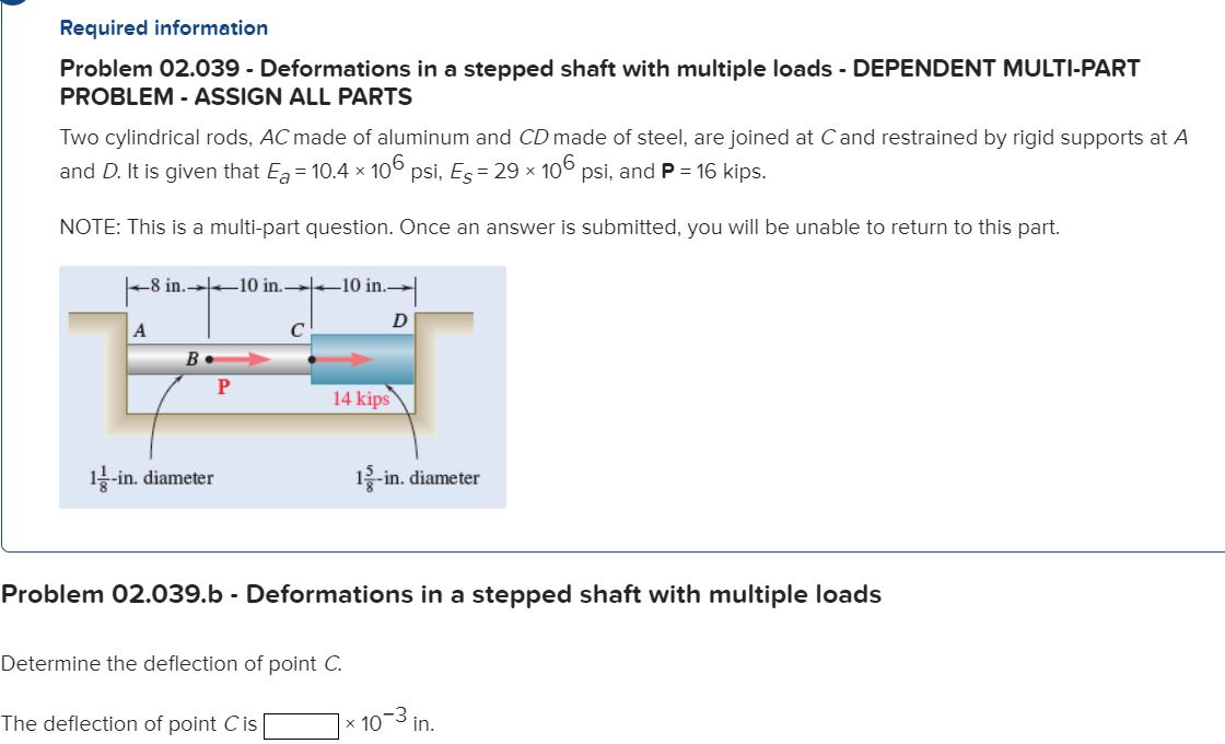 Solved Required information Problem 02.039 - Deformations in | Chegg.com