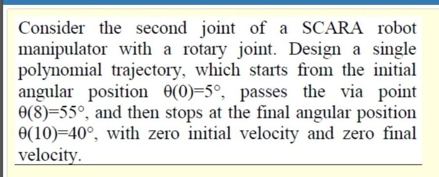 Solved Consider the second joint of a SCARA robot | Chegg.com