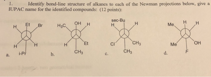 Solved 1. Identify bond-line structure of alkanes to each of | Chegg.com