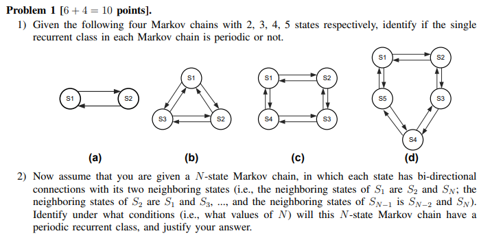 Solved Problem 1 [6 + 4 = 10 points). 1) Given the following | Chegg.com