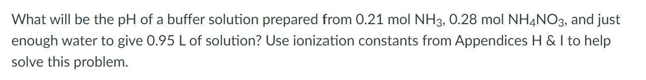 Solved What will be the pH of a buffer solution prepared | Chegg.com