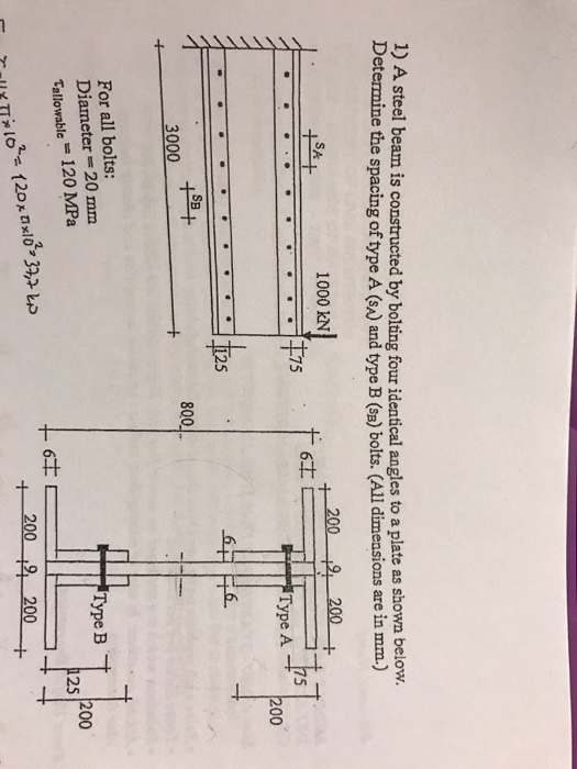 Solved 1) A steel beam is constructed by bolting four | Chegg.com
