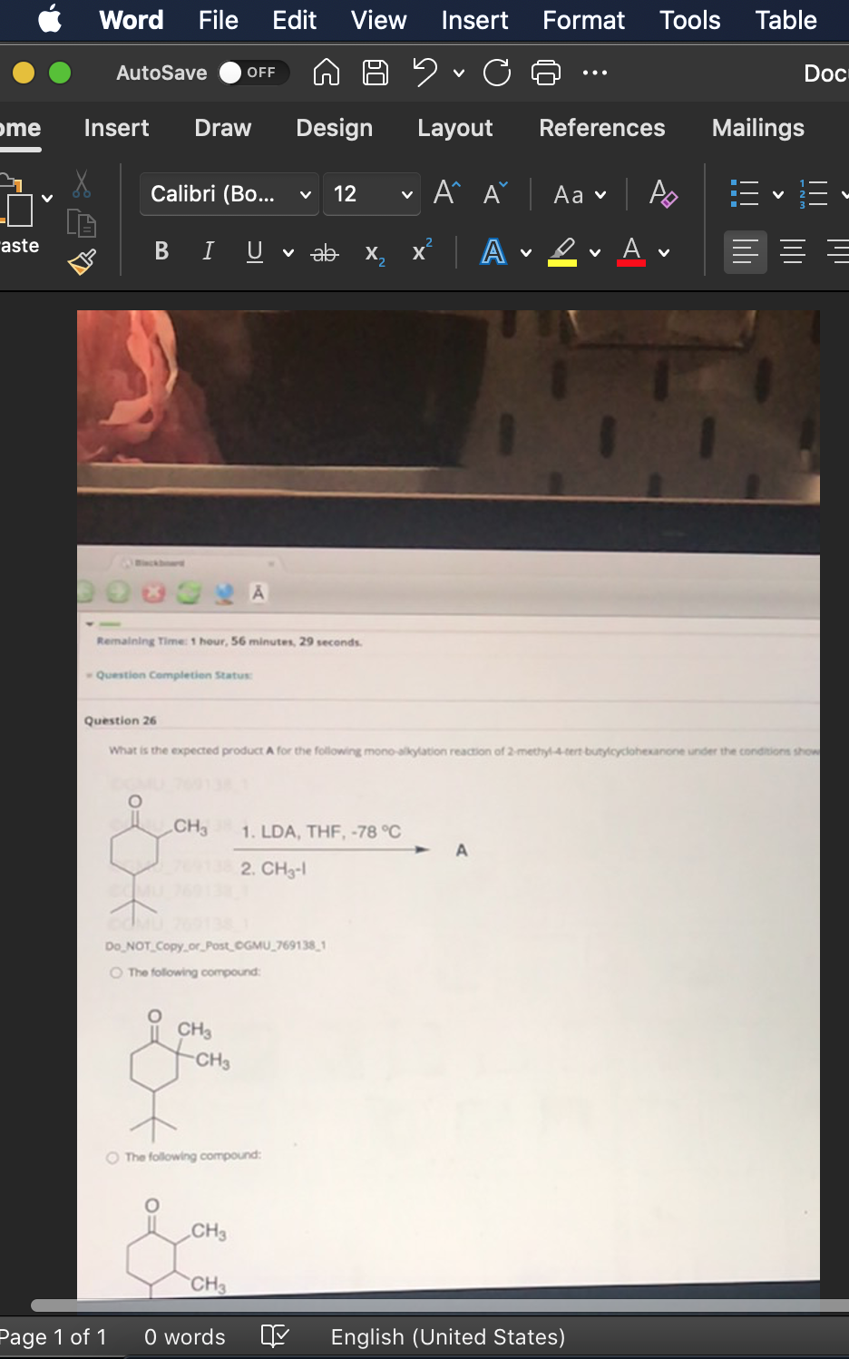 Solved Word File Edit View Insert Format Tools Table | Chegg.com