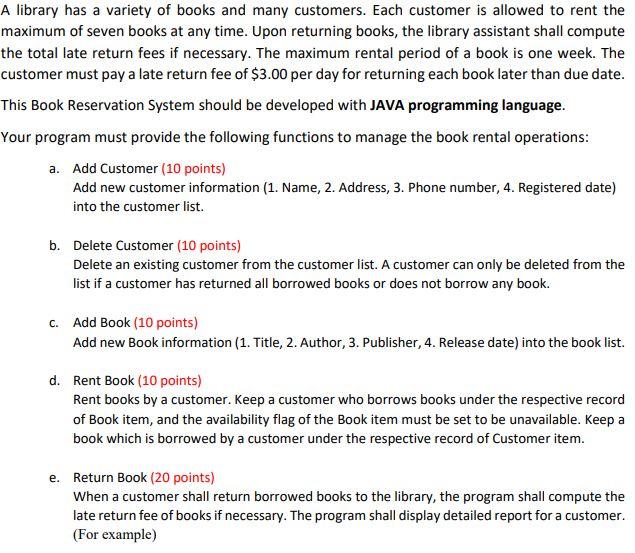 Solved A library has a variety of books and many customers. | Chegg.com