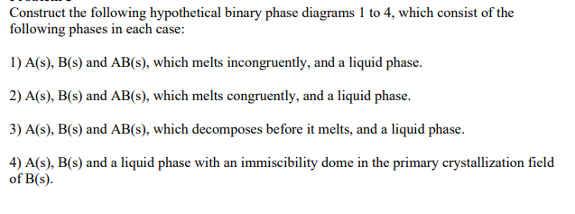 Solved Construct the following hypothetical binary phase | Chegg.com