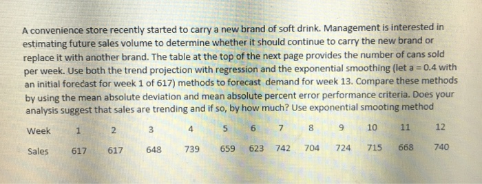 Solved A convenience store recently started to carry a new | Chegg.com