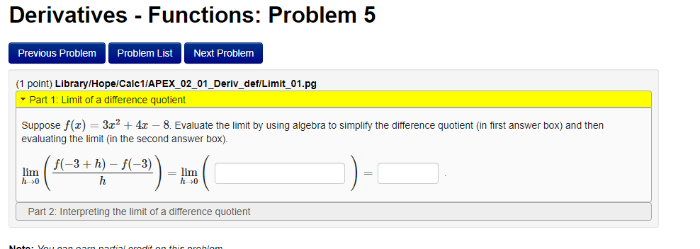 Solved Derivatives - Functions: Problem 5 Previous Problem | Chegg.com