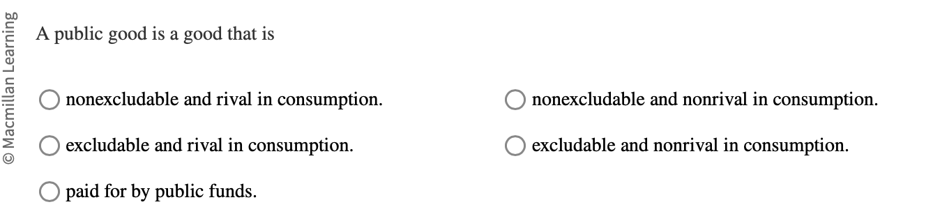 Solved A public good is a good that isnonexcludable and | Chegg.com