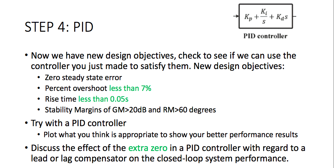 Solved Kp + Ki + Kas s STEP 4: PID PID controller • Now we | Chegg.com