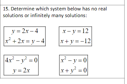 Solved 15. Determine which system below has no real | Chegg.com
