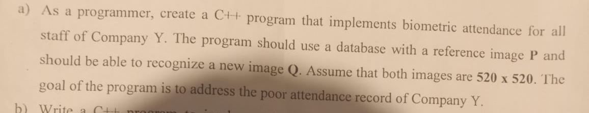 Solved a) As a programmer, create a C++ program that | Chegg.com