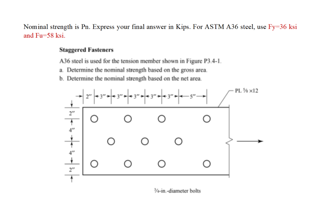 Solved Nominal strength is Pn. Express your final answer in | Chegg.com