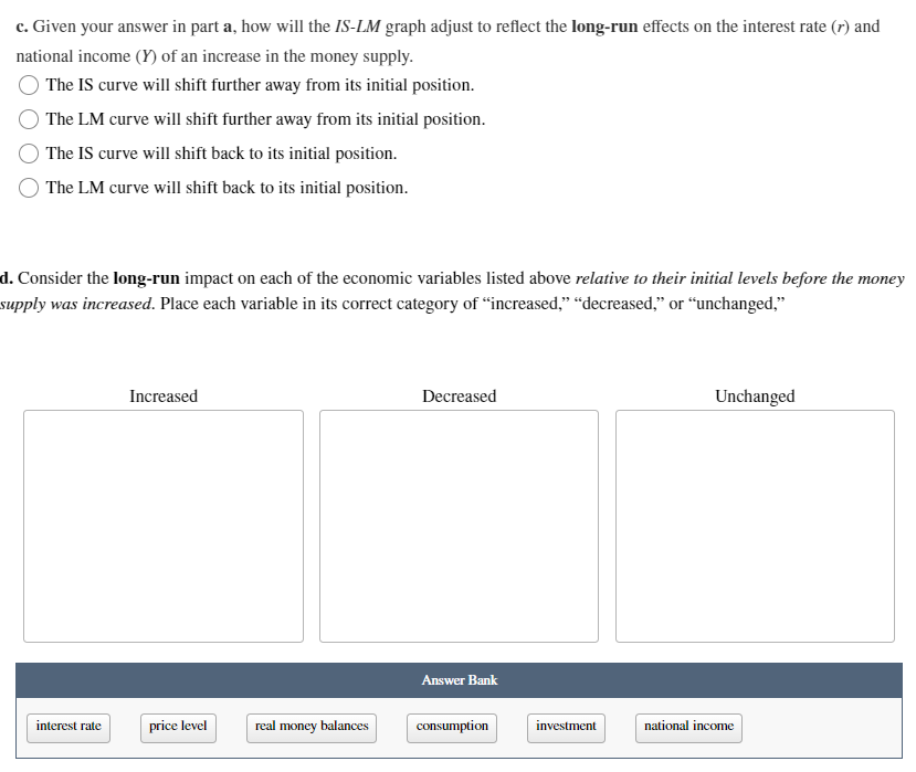 Solved Use the IS - LM diagram to describe both the | Chegg.com
