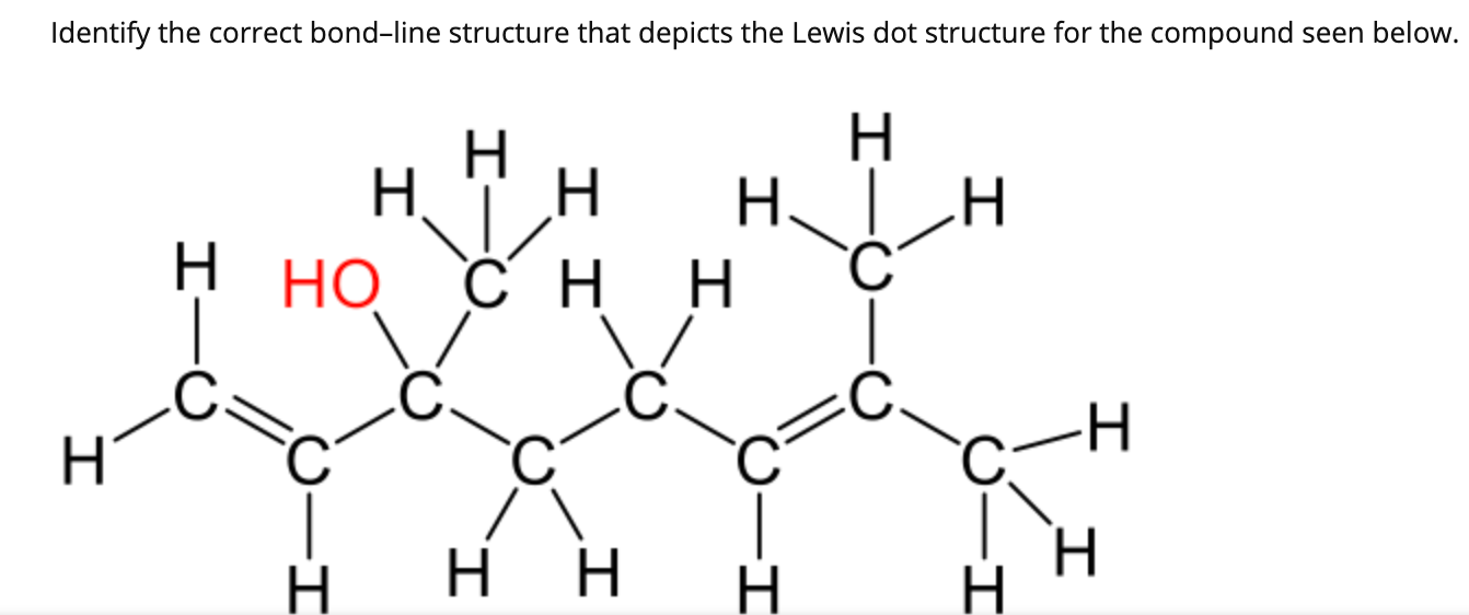 Solved Identify the correct bond-line structure that depicts | Chegg.com