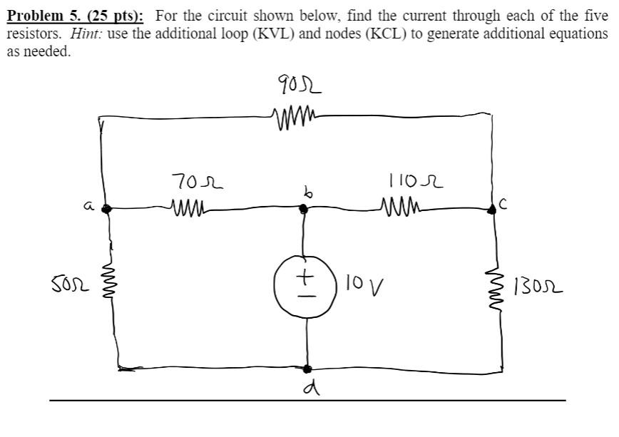 Solved Problem 5. (25 pts): For the circuit shown below, | Chegg.com