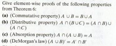 Solved Give element-wise proofs of the following properties | Chegg.com
