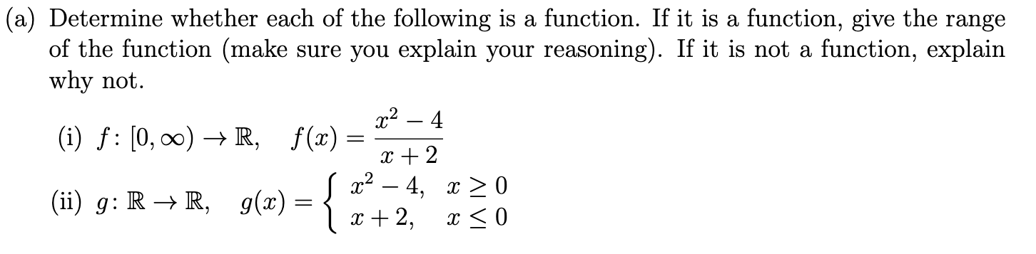 Solved A Determine Whether Each Of The Following Is A