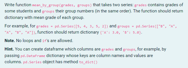 Solved Write function mean_by_group(grades, groups) that | Chegg.com