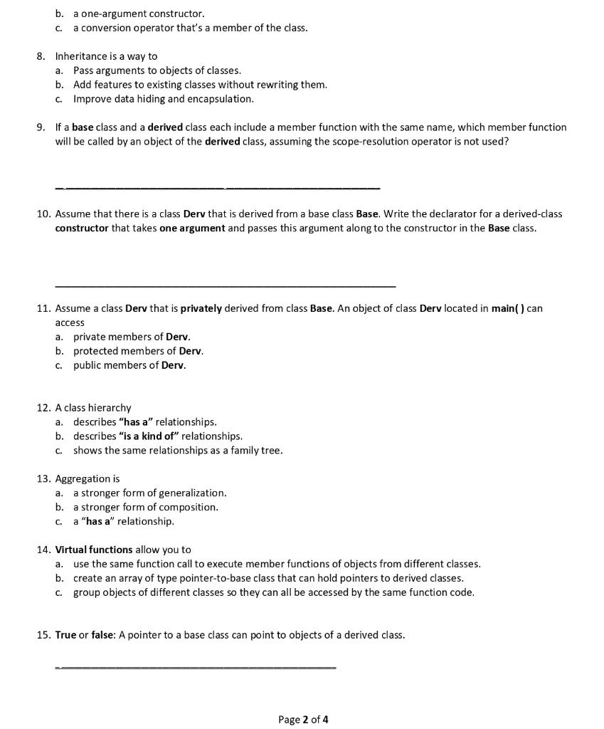 Solved CLO 1 20 Marks 1. Operator overloading is a. giving | Chegg.com