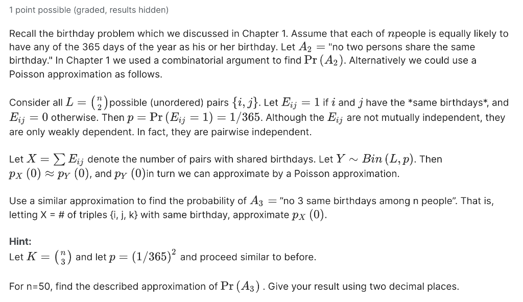Solved 1 point possible (graded, results hidden) Recall the | Chegg.com