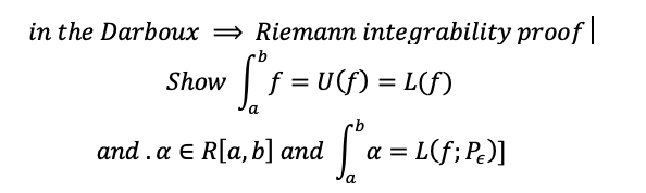 Solved in the Darboux = Riemann integrability proof | Show * | Chegg.com