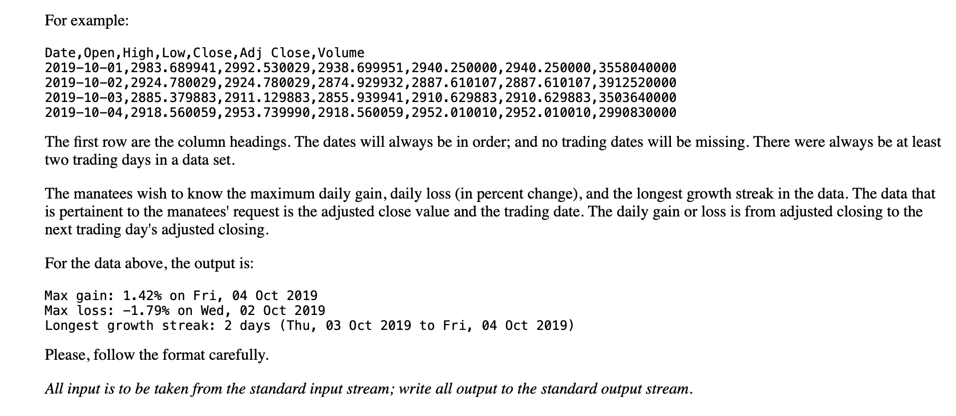 Write JAVA code to analyze the historical trends of | Chegg.com